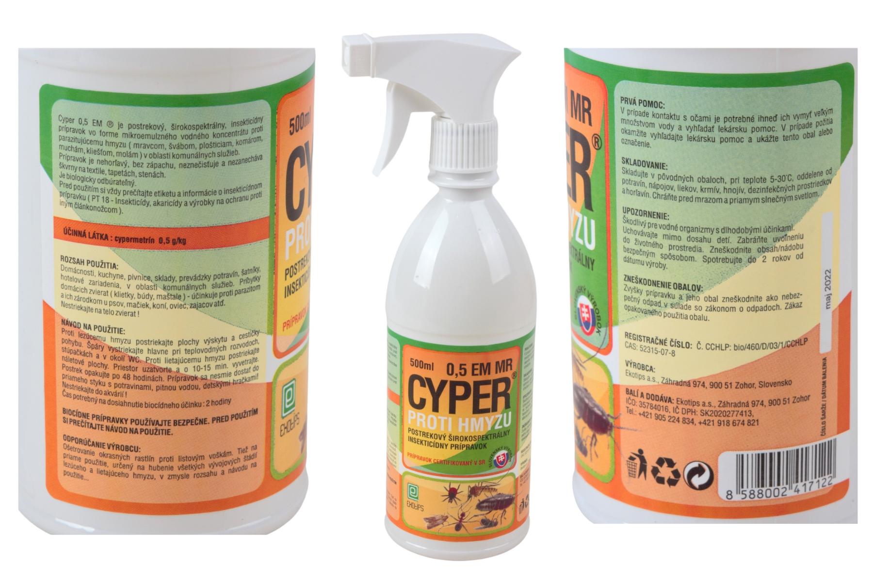 Cyper proti hmyzu, sprej 500ml